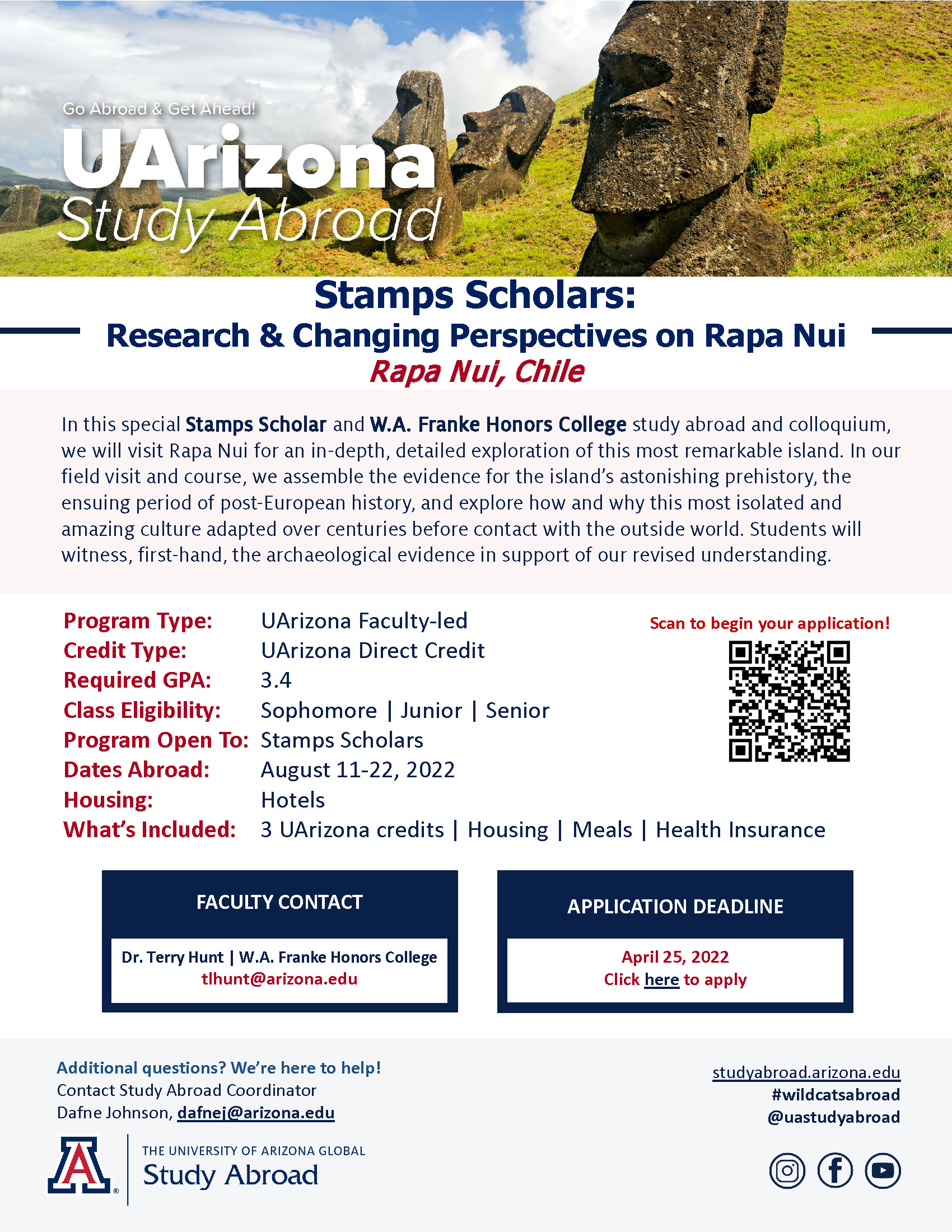 Special study abroad to Rapa Nui, Chile exclusively for Stamps Scholars ...
